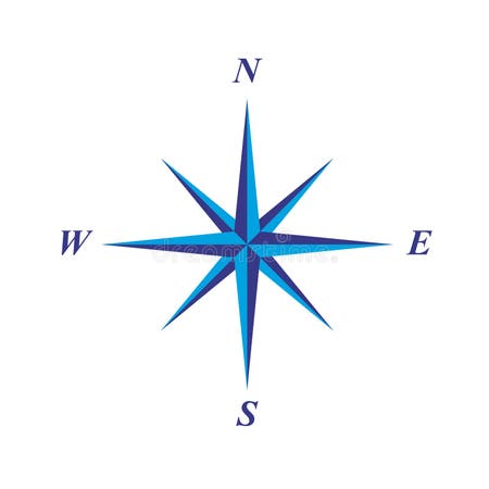 Simple Elegant Compass Rose Stock Vector - Illustration of magnet, lost ...