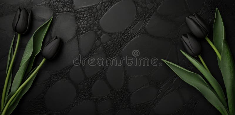 Simple and Elegant Compositions Showcase Black Tulips on a Black ...