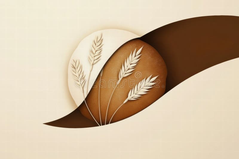 Minimalist Bread Loaf Design with Wheat Grains for Creative Templates ...