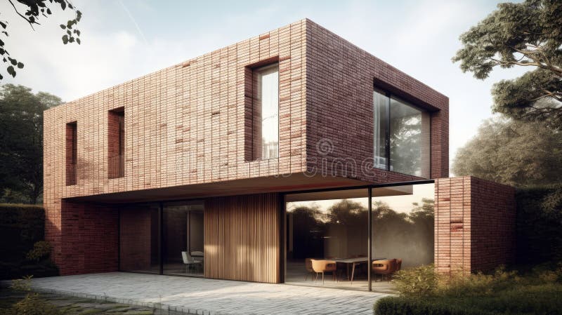A Simple yet Elegant Design Featuring a Minimalist Brick Facade. AI ...