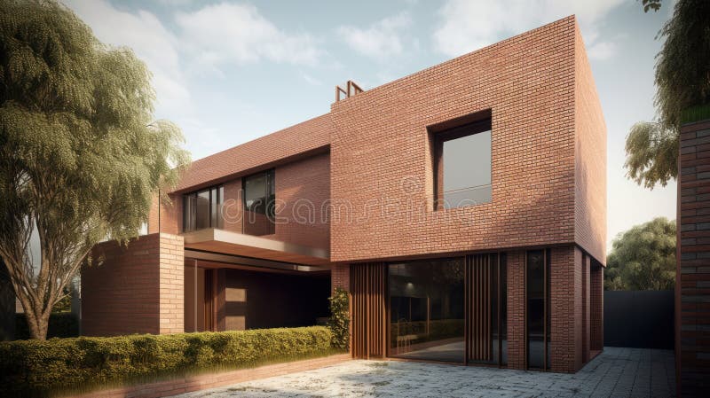 A Simple yet Elegant Design Featuring a Minimalist Brick Facade. AI ...
