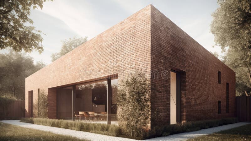 A Simple yet Elegant Design Featuring a Minimalist Brick Facade. AI ...