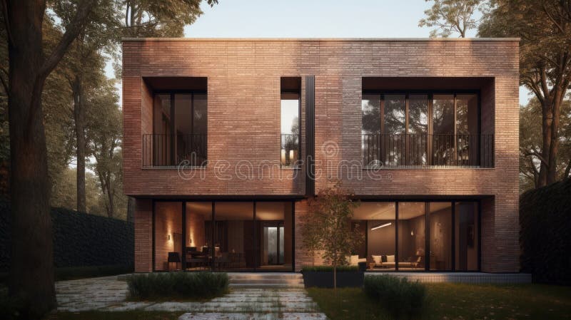 A Simple yet Elegant Design Featuring a Minimalist Brick Facade. AI ...