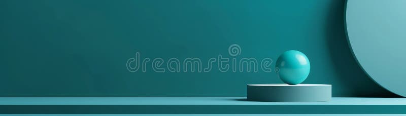 A Simple yet Elegant Design Featuring a Teal Sphere Resting on a White ...