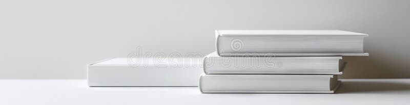 A Simple yet Elegant Display of Three White Books, with One Upright and ...