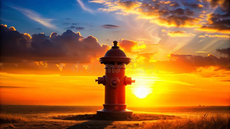 Simple Elegant Fire Hydrant Silhouette a Thin Line Flat Design Vector ...