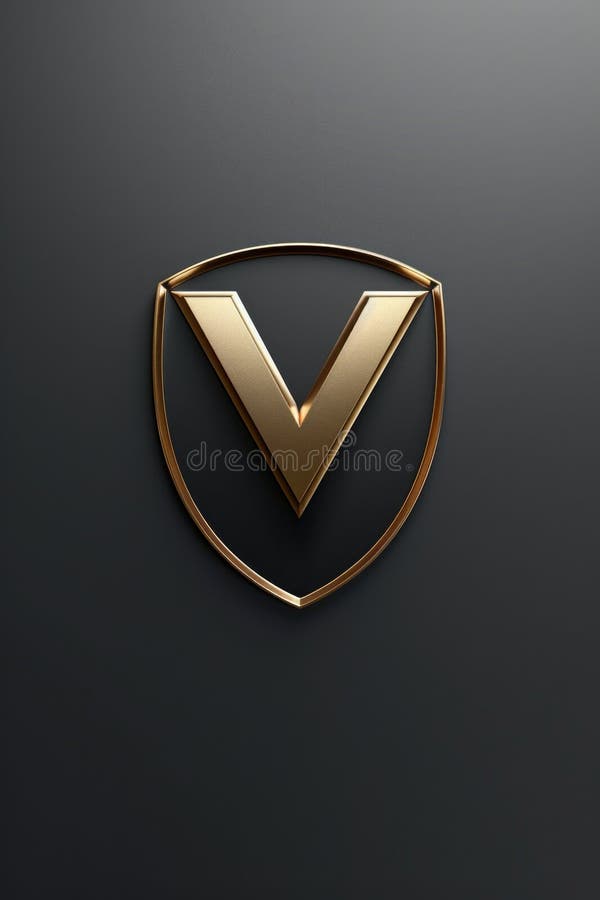 Simple and Elegant Gold V Logo on a Black Background, Suitable for ...