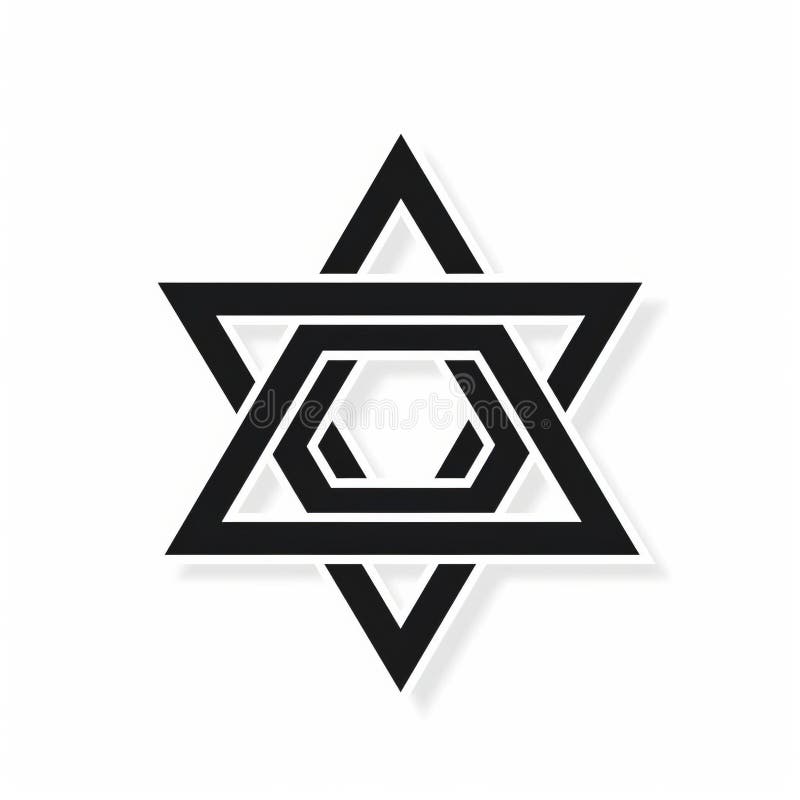 Simple Elegant Hexagram Composition on White Background Design Stock ...