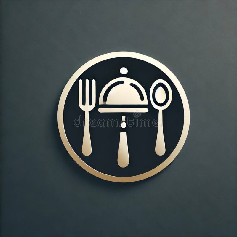 A Simple and Elegant Icon for a Restaurant Stock Illustration ...