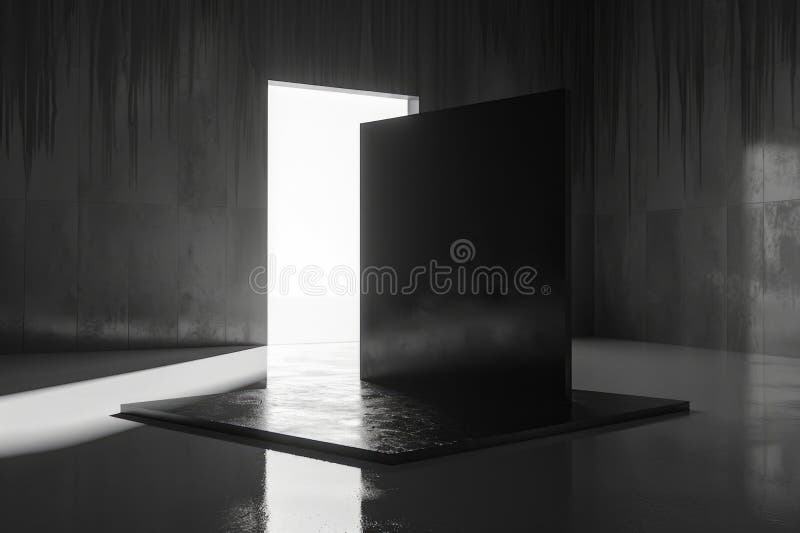 A Simple and Elegant Image of an Open Door, Captured in Black and White ...
