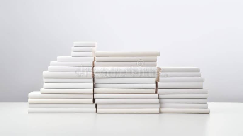 A Simple and Elegant Image of a Stack of White Books on a White ...
