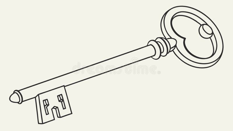 Simple Elegant Key, Unlocking Possibilities and Access, Vector Design ...