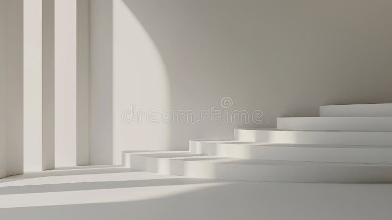Simple Elegant Light Gray Space with Shadow from the Window, Featuring ...