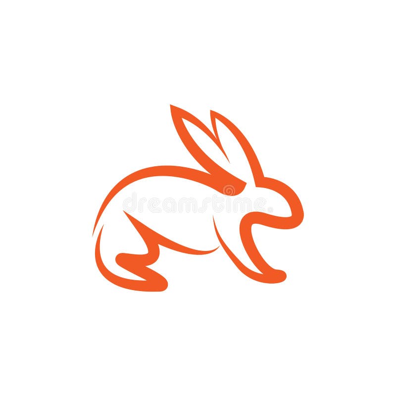 Simple and Elegant Rabbit Logo Vector Template Stock Illustration ...