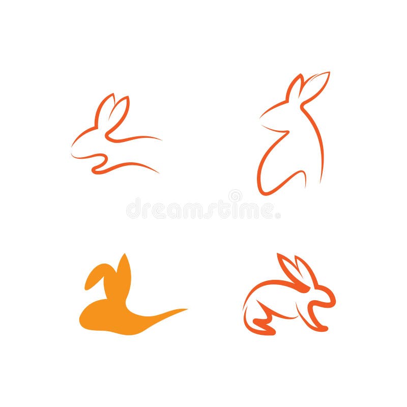 Simple and Elegant Rabbit Logo Vector Template Stock Illustration ...
