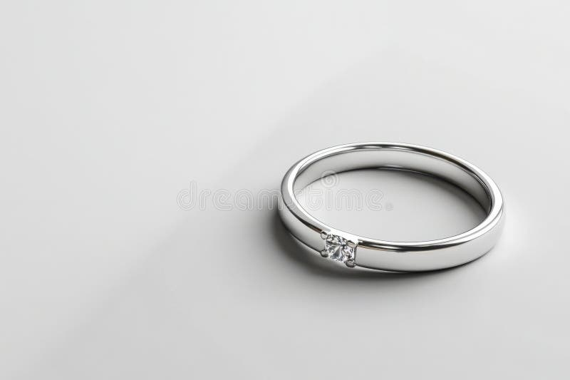 Elegant Silver Ring Subtle Design Pristine White Background Stock ...