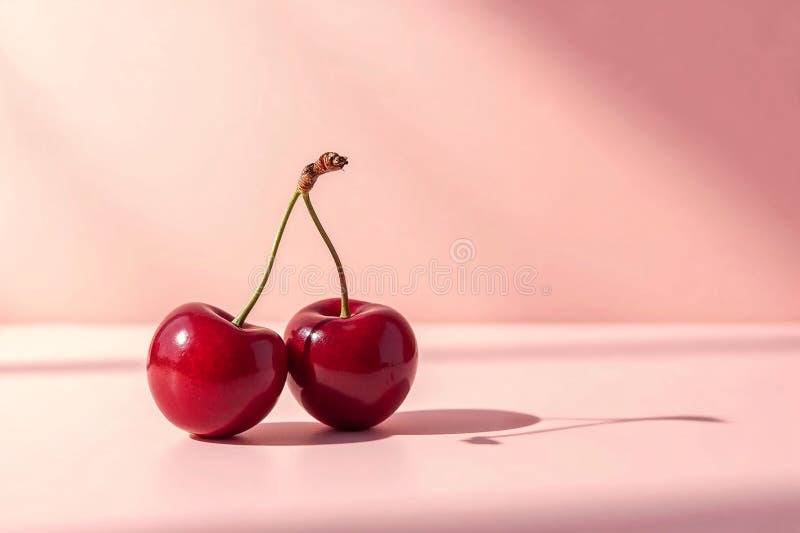 Fresh Cherries with Natural Light and Soft Shadows Stock Illustration ...