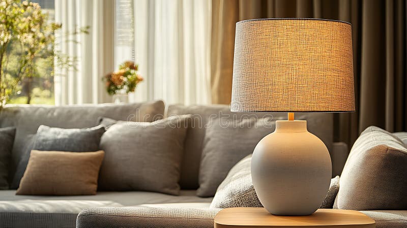 Simple yet Elegant Table Lamp Stock Illustration - Illustration of cozy ...