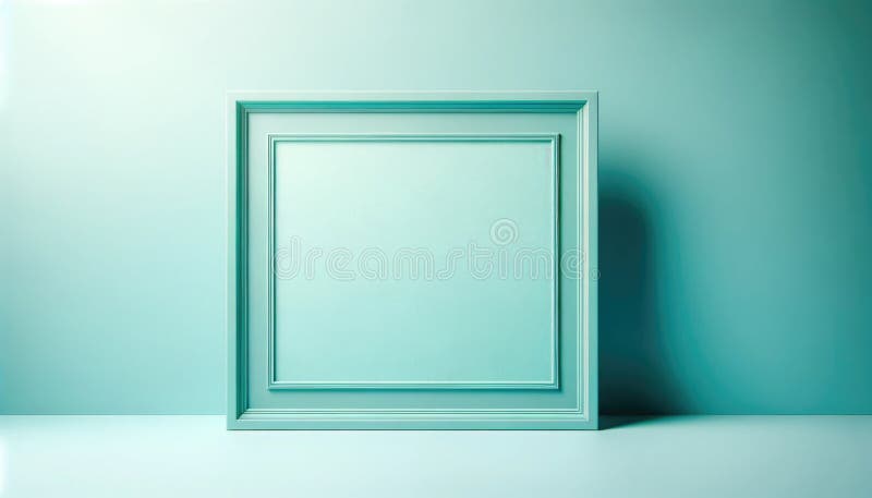 Minimalist Teal Picture Frame on a Matching Background, AI Generated ...