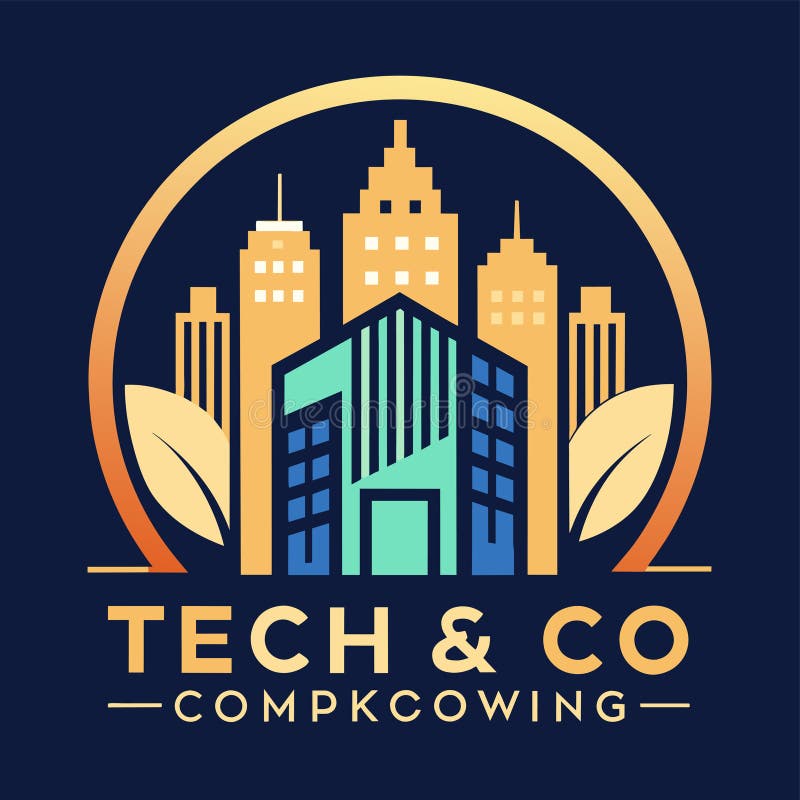 Simple and Elegant Tech Co-Work Logo Design Featuring City Skyline and ...