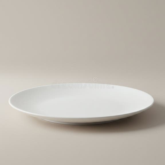 A Simple, Elegant White Ceramic Plate with a Smooth, Glossy Surface. it ...