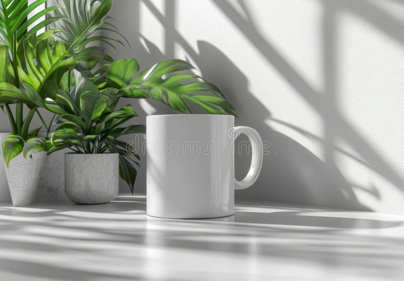 This Simple and Elegant White Coffee Mug, with Its Visible Handle and ...
