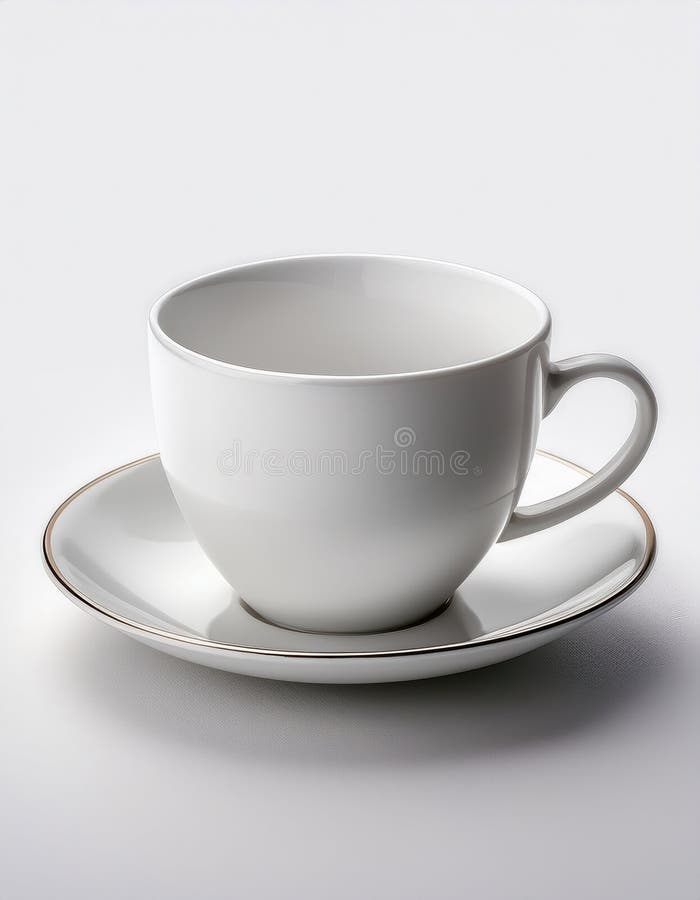 Elegant White Cup and Saucer Set on a Minimalistic Background for a ...