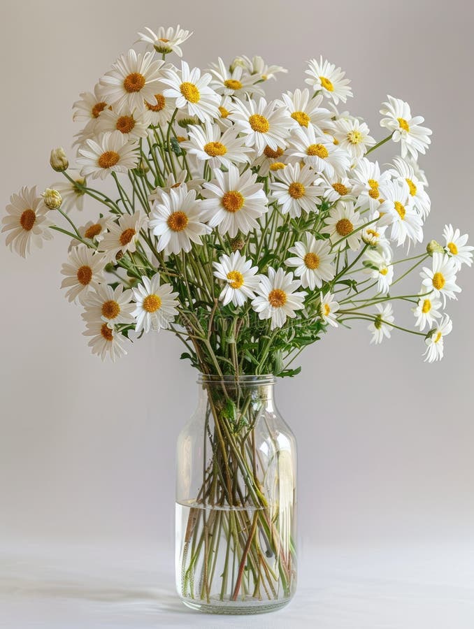 Simple yet Elegant White Daisies in Vase Stock Illustration ...