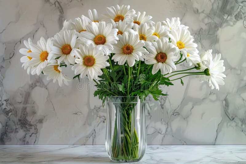Simple yet Elegant White Daisies in Vase Stock Illustration ...