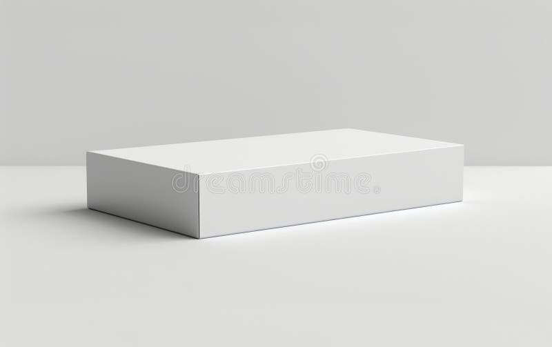 A Simple yet Elegant White Rectangular Box Centered on a Smooth Gray ...