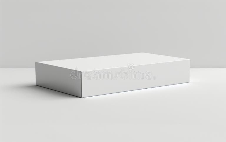 A Simple yet Elegant White Rectangular Box Centered on a Smooth Gray ...