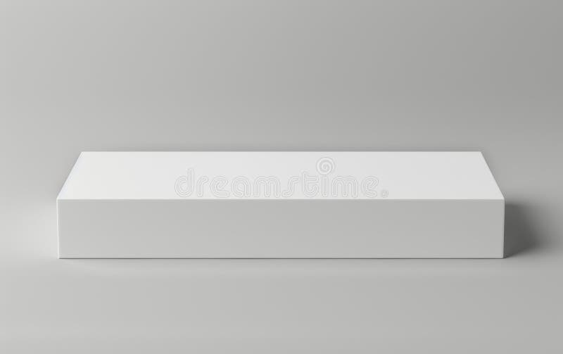 A Simple yet Elegant White Rectangular Box Centered on a Smooth Gray ...