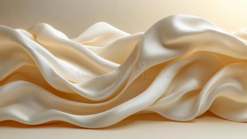 Simple and Elegant White Silk Fabric Draping Smoothly Stock ...