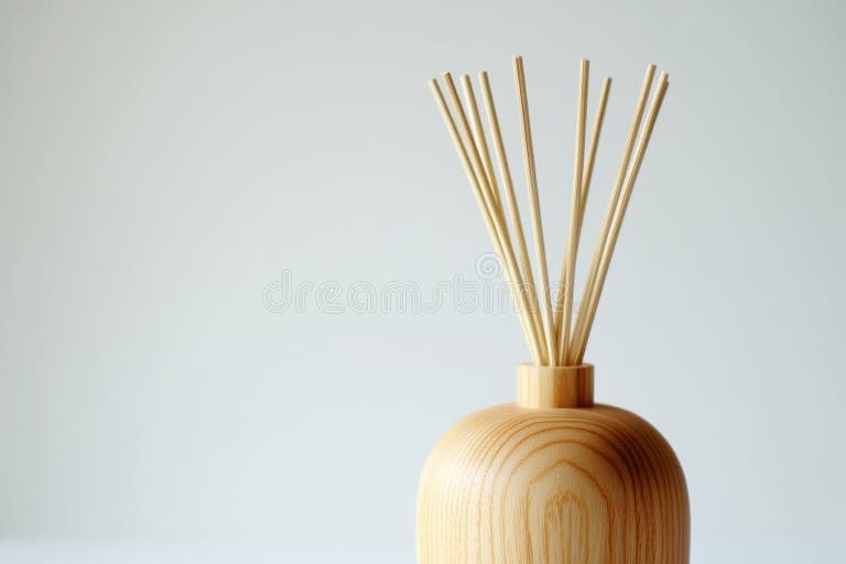 A Simple and Elegant Wooden Diffuser with Thin Reed Sticks Protruding ...