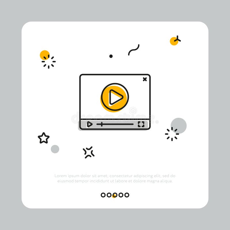 Video Player Button on White Stock Illustration - Illustration of audio ...