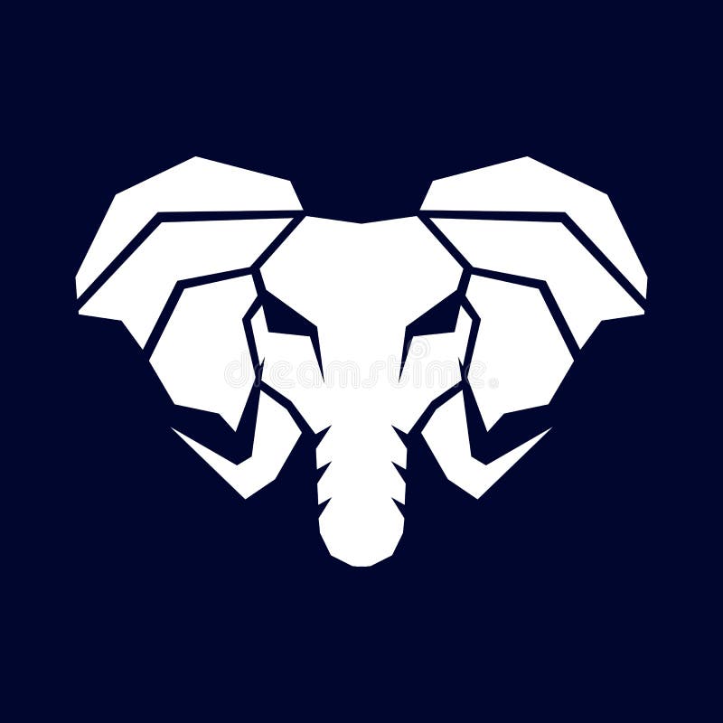 Simple Elephant Head Logo Design Stock Vector - Illustration of nature ...