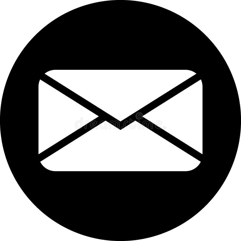 Black and White Email Icon, Email Button Stock Vector - Illustration of ...