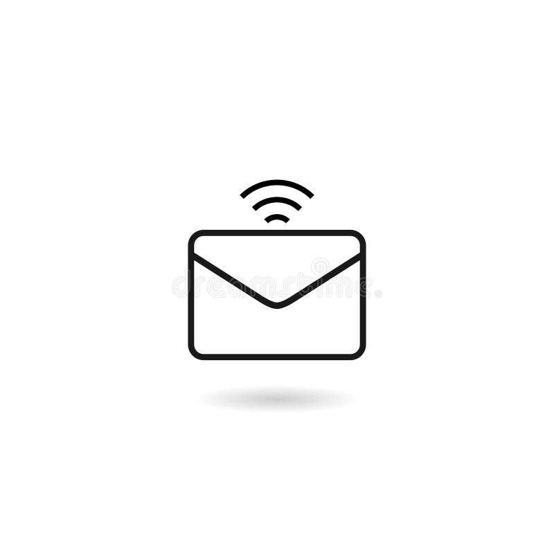 Simple Email Icon with Shadow Stock Vector - Illustration of mailbox ...