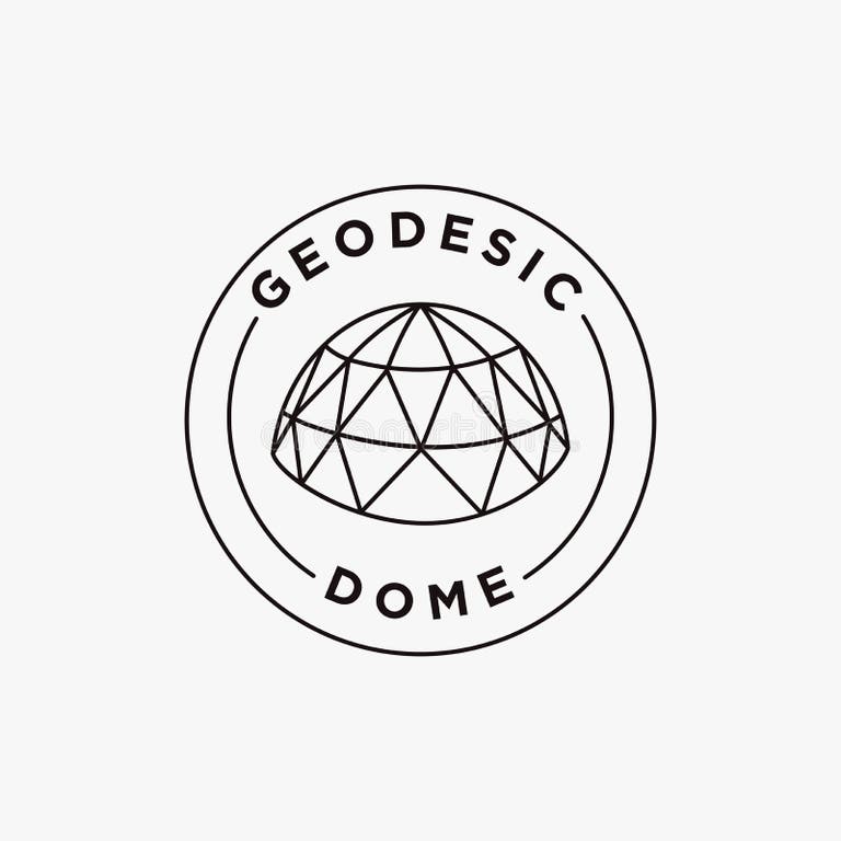 Simple Emblem Badge Geodesic Dome Logo Icon Vector Stock Vector ...