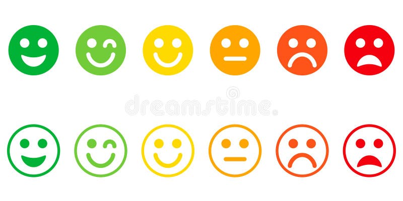Simple Emoticons Set. Emoji Faces Collection Stock Vector ...