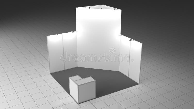 Simple Emply Booth 4x4 Meters. Mockup Stock Illustration - Illustration ...