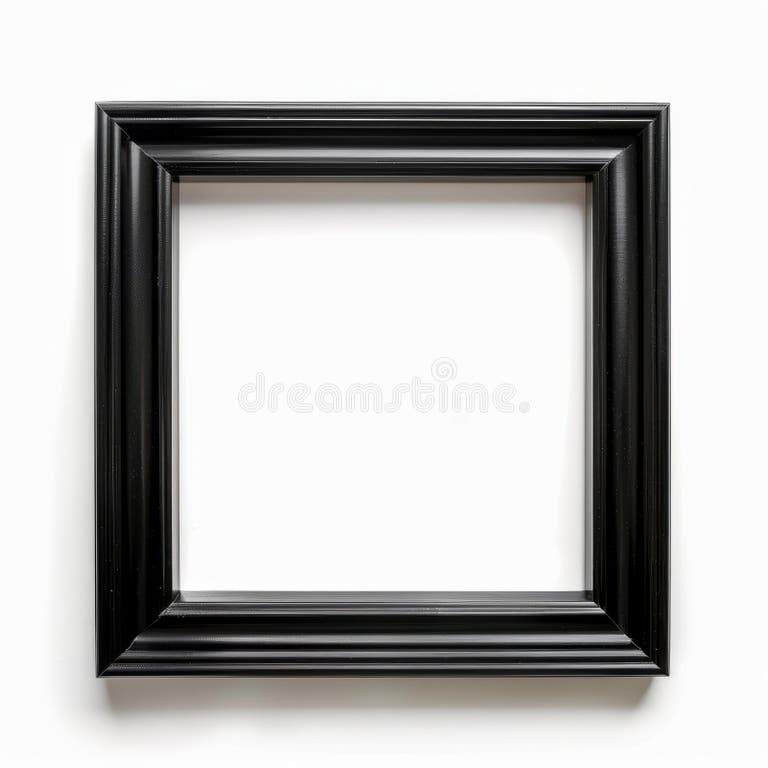 Simple Empty Black Square Photo Frame on Isolated Background. Design Mockup Stock Photo - Image ...