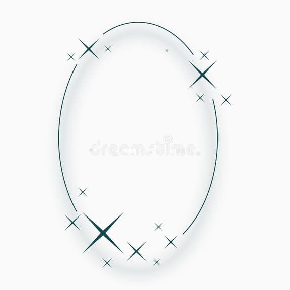 Simple Empty Oval Border Frame with Star Decor Stock Vector ...