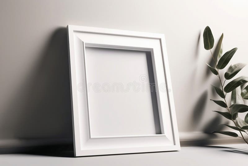 Simple Empty Picture Frame Mockup. Generative AI Illustration Stock ...