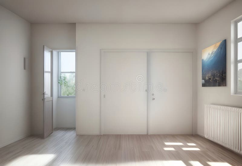 Simple Empty Room Interior Ai Generated Stock Illustration ...