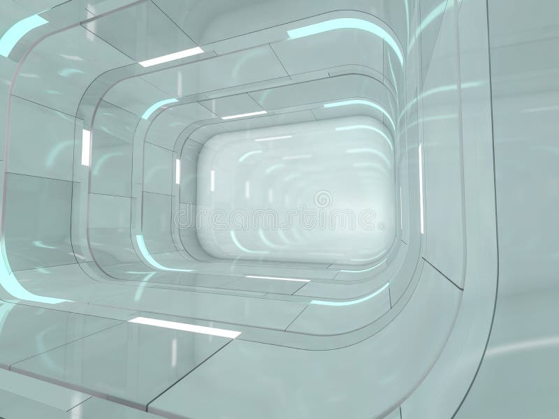 Simple Empty Room Interior with Lamps. 3D Stock Illustration ...