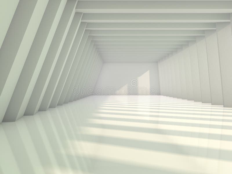 Simple Empty Room Interior with Lamps. 3D Stock Illustration ...