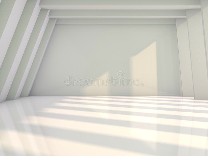 Simple Empty Room Interior with Lamps. 3D Stock Illustration ...