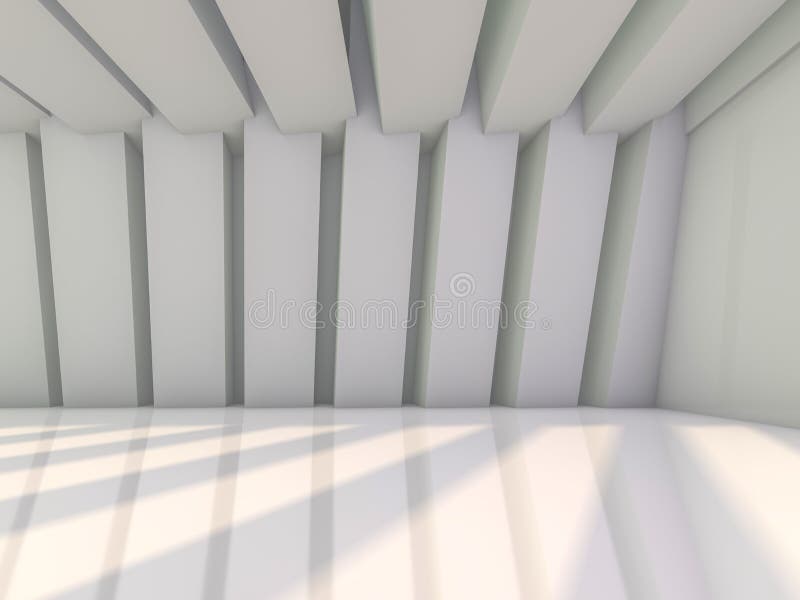 Simple Empty Room Interior with Lamps. 3D Stock Illustration ...