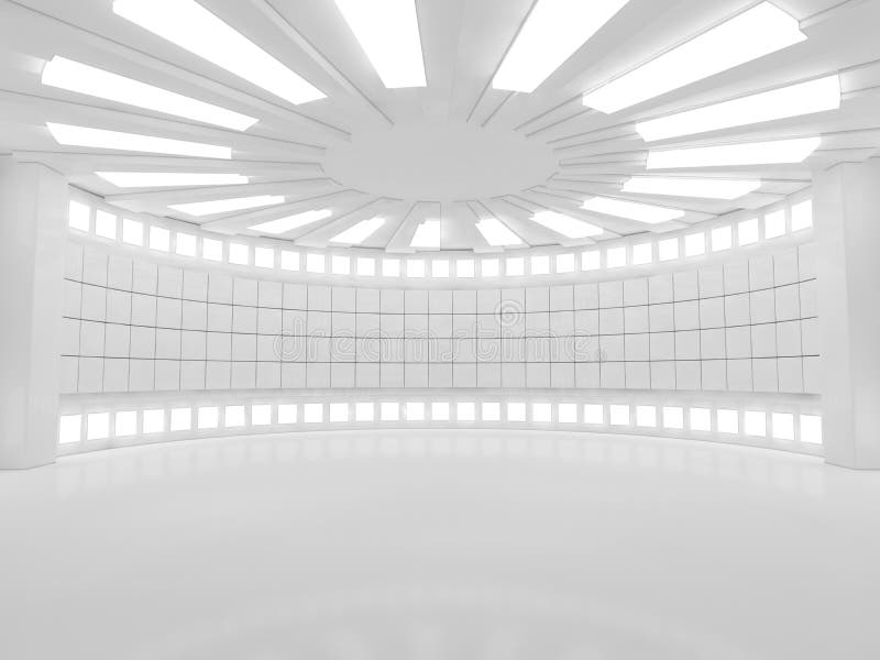 Simple Empty Room Interior with Lamps. 3D Stock Illustration ...